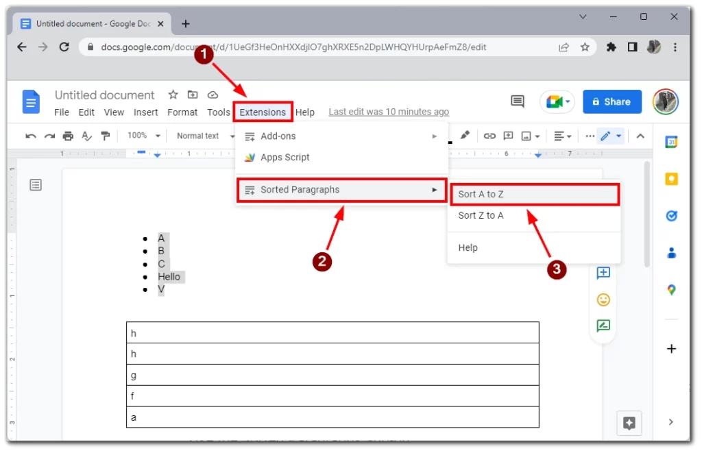 Come mettere in ordine alfabetico i documenti in Google Docs | it.tab ...